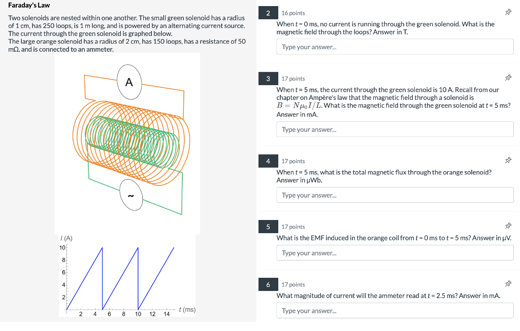 Solved 216 points Two solenoids are nested within one | Chegg.com