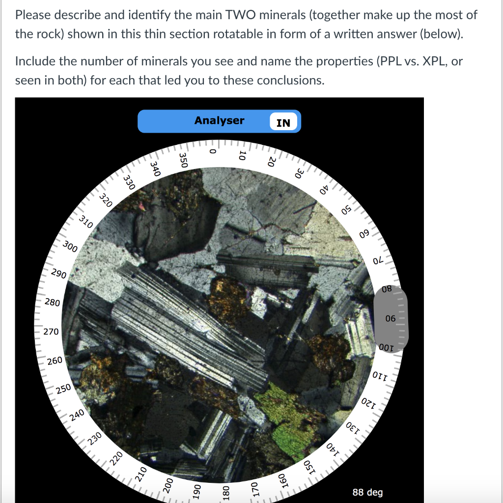 Solved Please describe and identify the main TWO minerals | Chegg.com