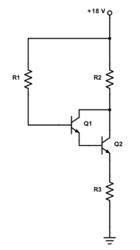 Solved The following circuit employs a two-transistor | Chegg.com
