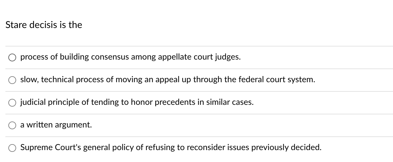 Solved Which of the following can be used to overturn a | Chegg.com