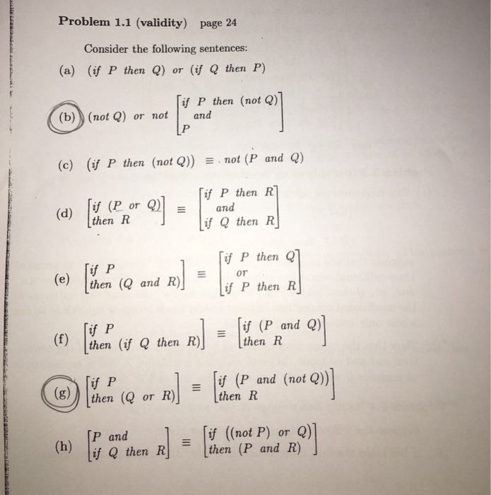 Solved Consider the following sentences: (a) (if P then Q) | Chegg.com
