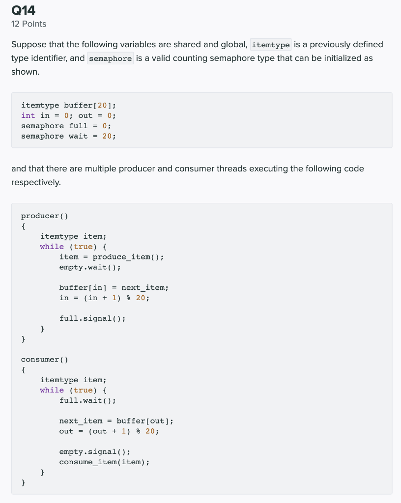 Solved Q14 12 Points Suppose that the following variables | Chegg.com