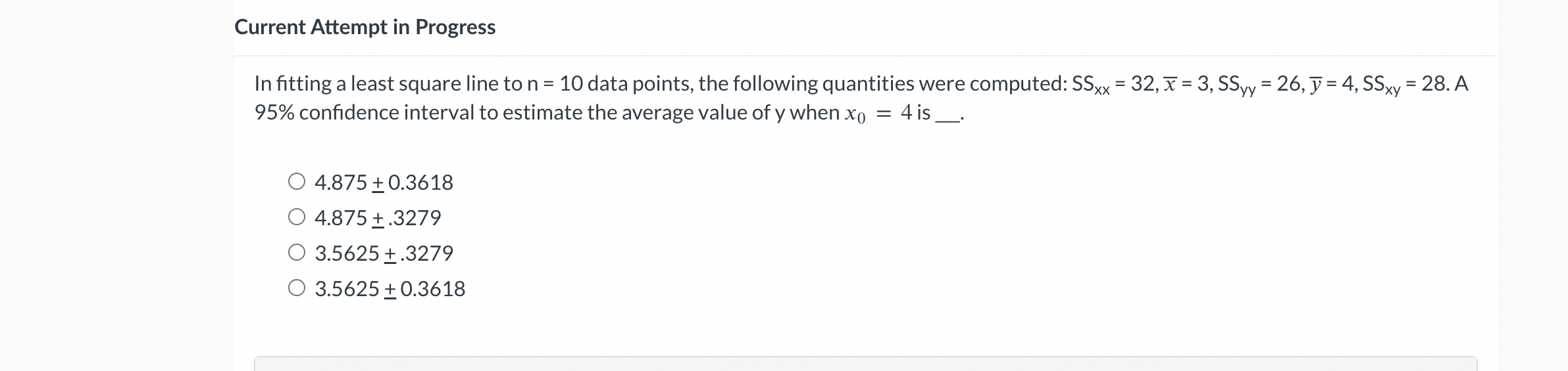 Solved In fitting a least square line to n=10 data points, | Chegg.com