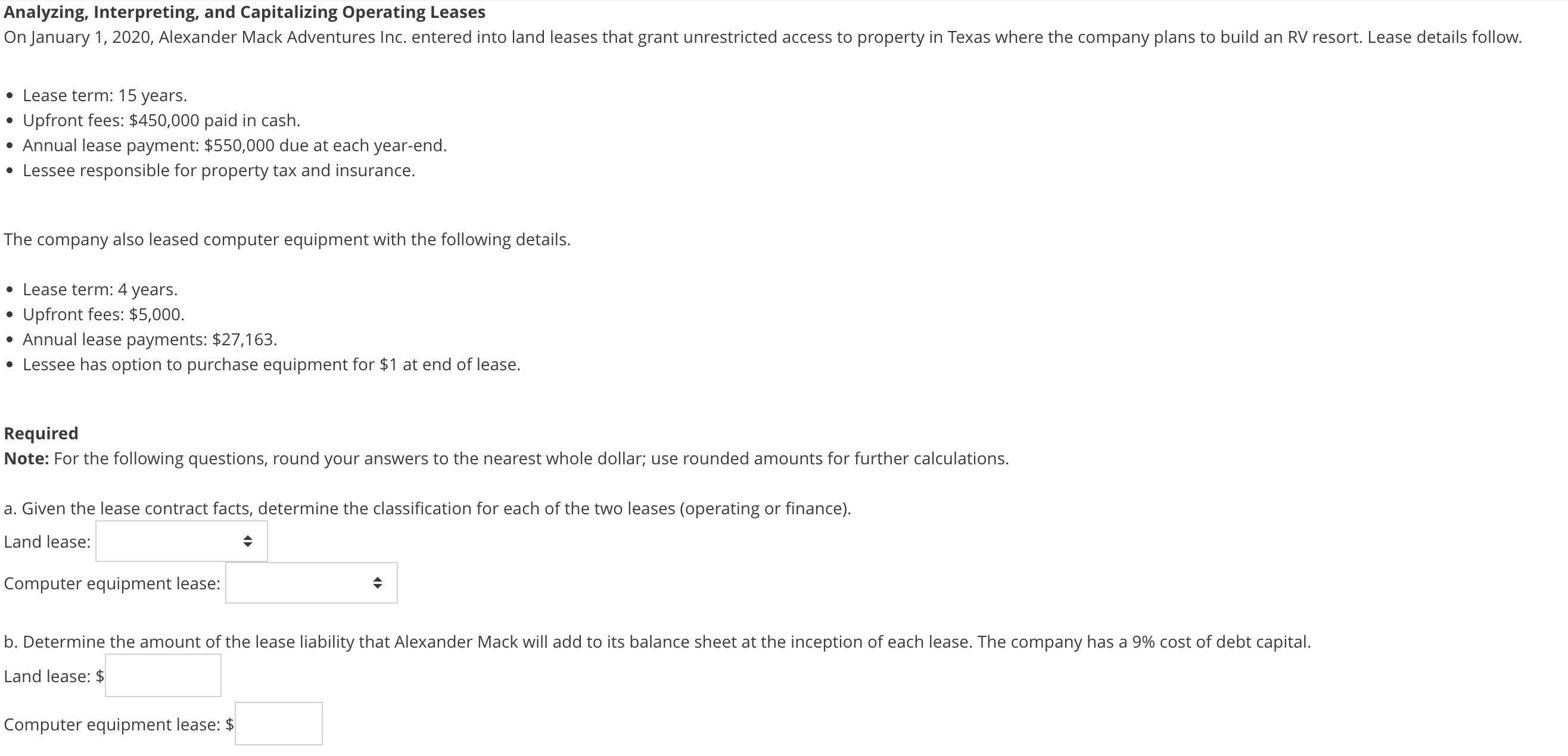 Solved Analyzing, Interpreting, and Capitalizing Operating | Chegg.com