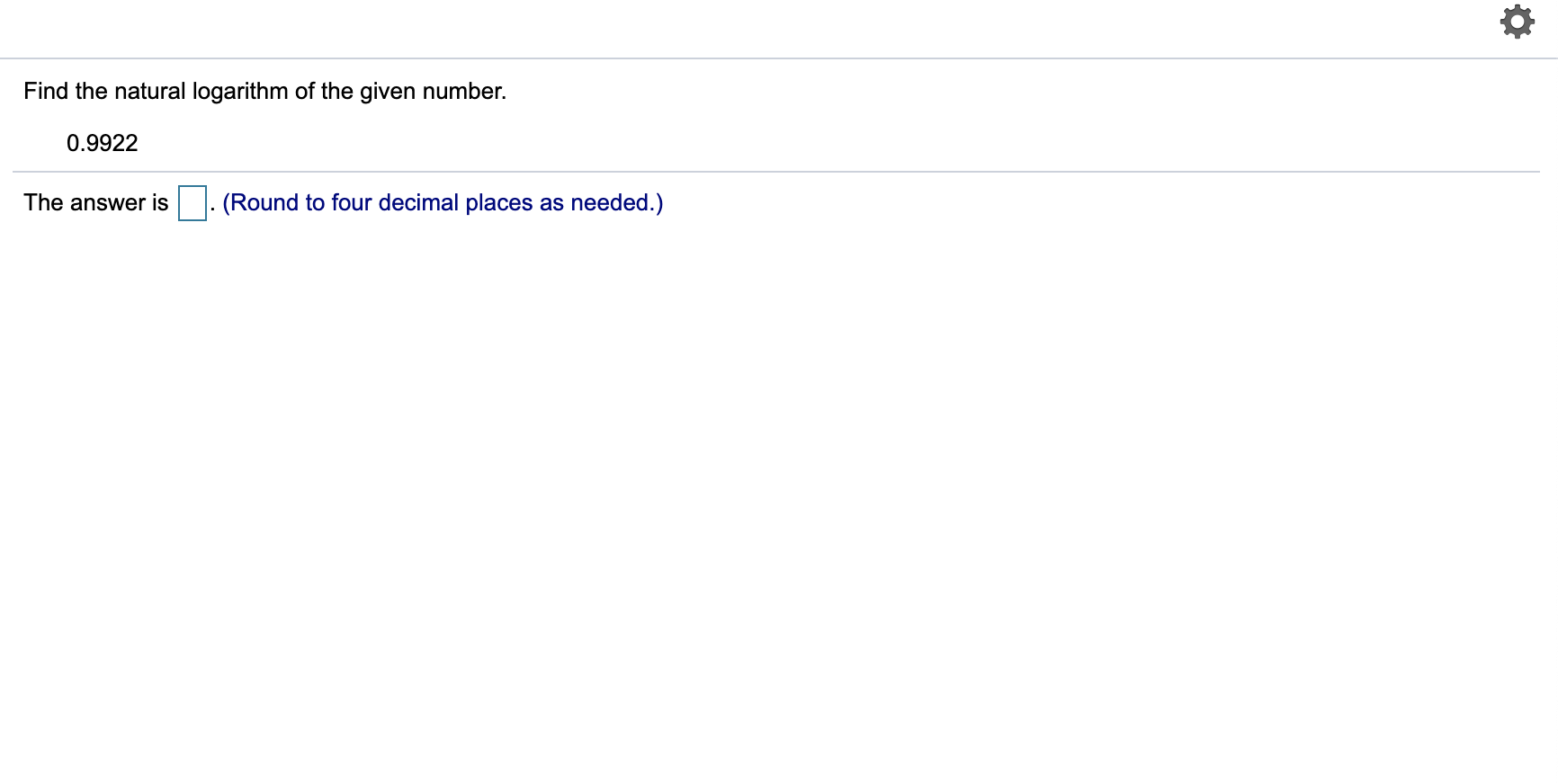 Solved Find the natural logarithm of the given number. | Chegg.com