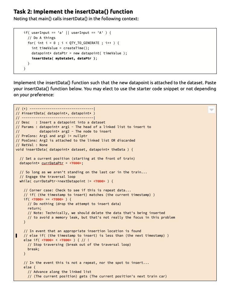 Task 1: Modify the printData() function The print | Chegg.com