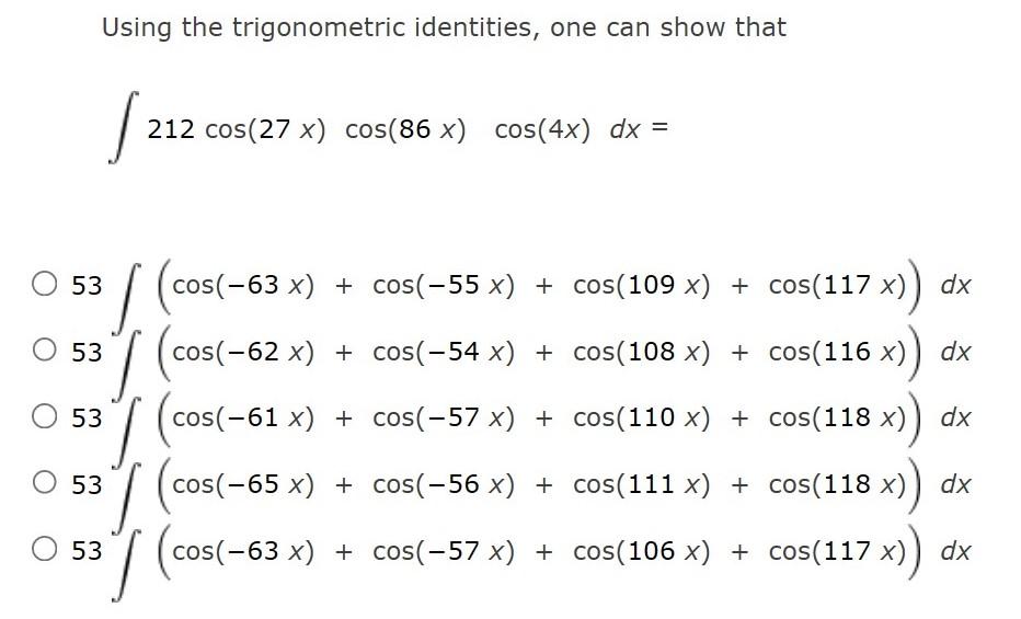 Solved Using the trigonometric identities, one can show that | Chegg.com