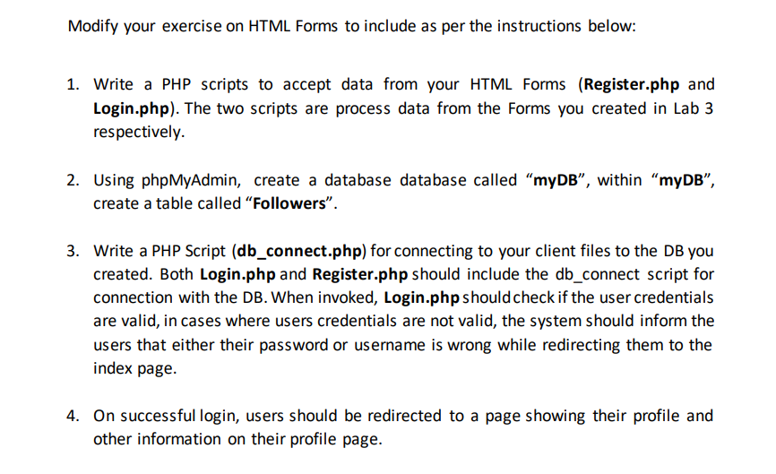 Solved Modify Your Exercise On Html Forms To Include As Per