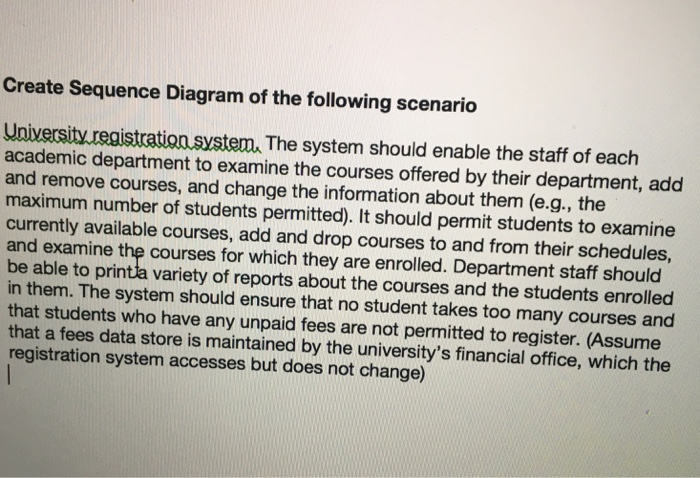 Solved Create Sequence Diagram of the following scenario | Chegg.com