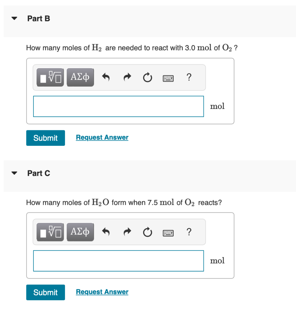 Solved How many moles of H2 are needed to react with 3.0 mol | Chegg.com