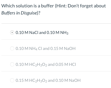 Solved Which solution is a buffer (Hint: Don't forget about | Chegg.com