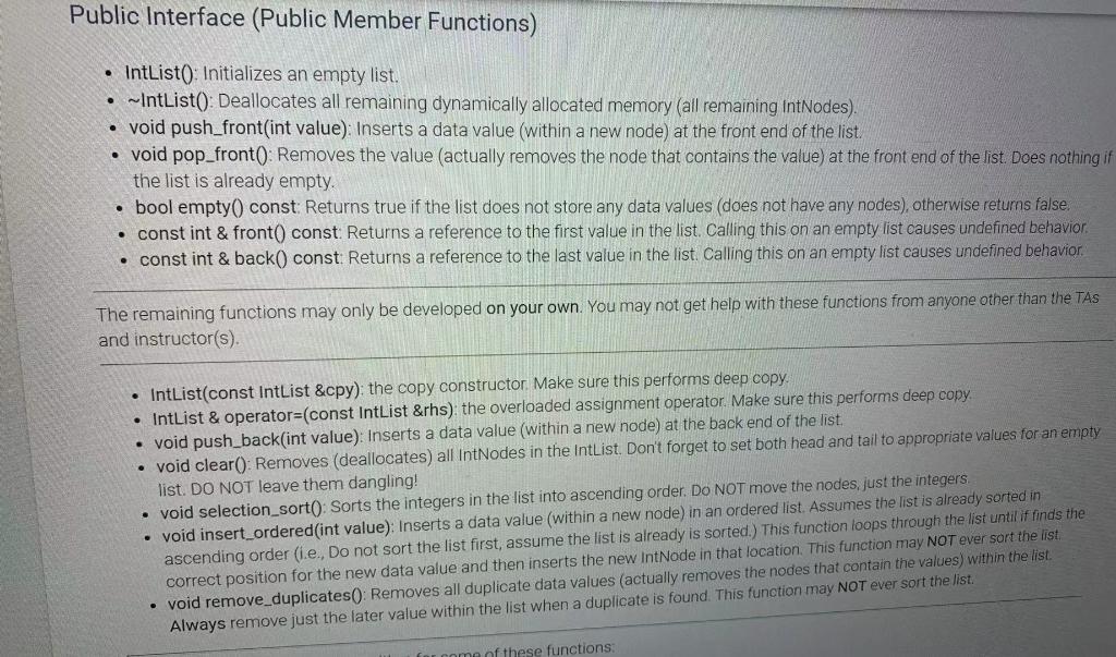 Solved IntNode struct Tam providing the IntNode class you | Chegg.com