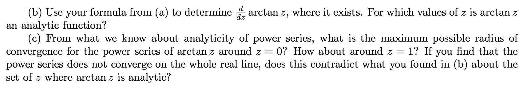 Solved 1. We study the arctangent function on the complex | Chegg.com