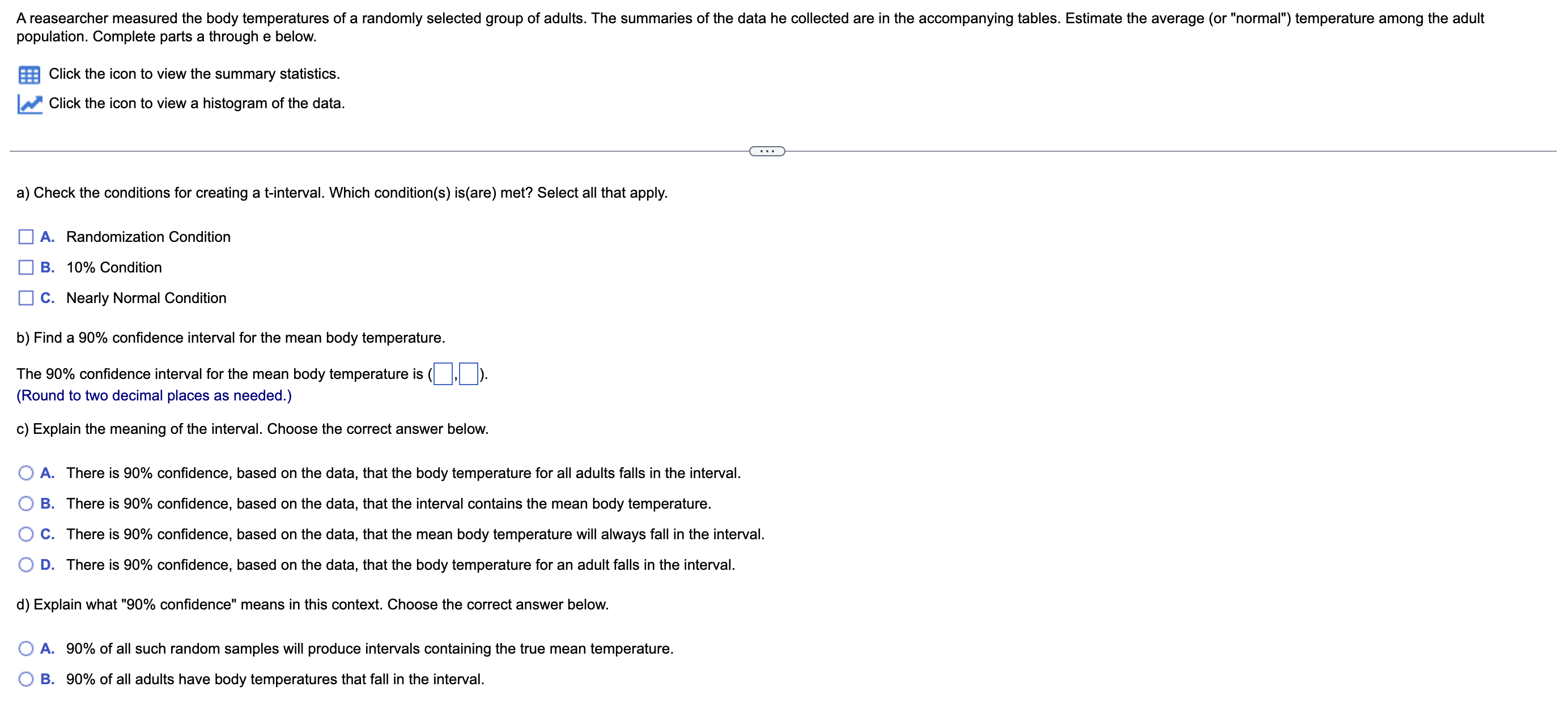 Solved population. Complete parts a through e below. Click | Chegg.com
