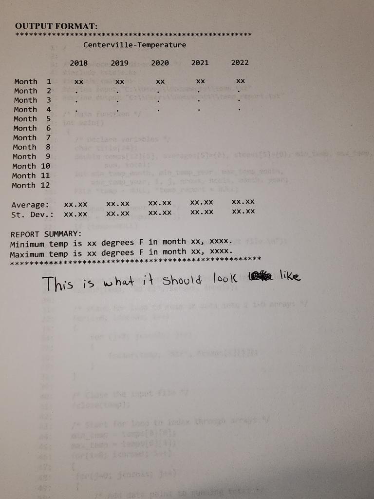 HOMEWORK 10: TEMPERATURE ANALYSIS (input/output | Chegg.com