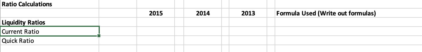 Solved You will calculate ratios for each classification for | Chegg.com