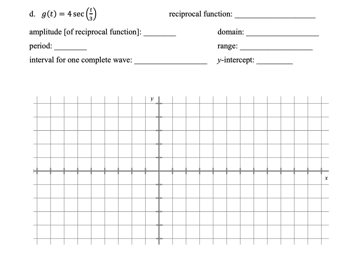 Solved reciprocal function: domain: c. f(t) = 2 csc(4t) | Chegg.com