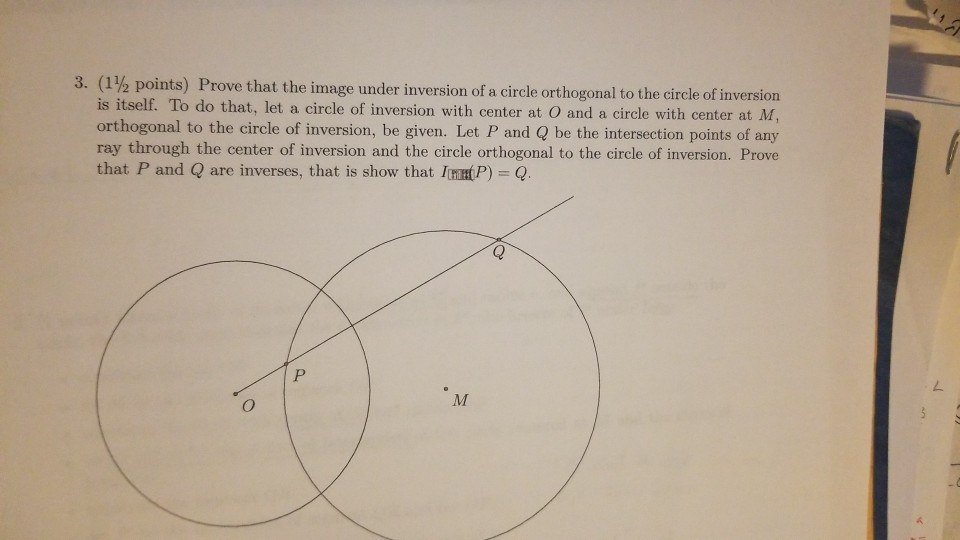 Solved 3. (12 points) Prove that the image under inversion | Chegg.com