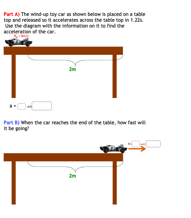 Solved Part A) The wind-up toy car as shown below is placed | Chegg.com