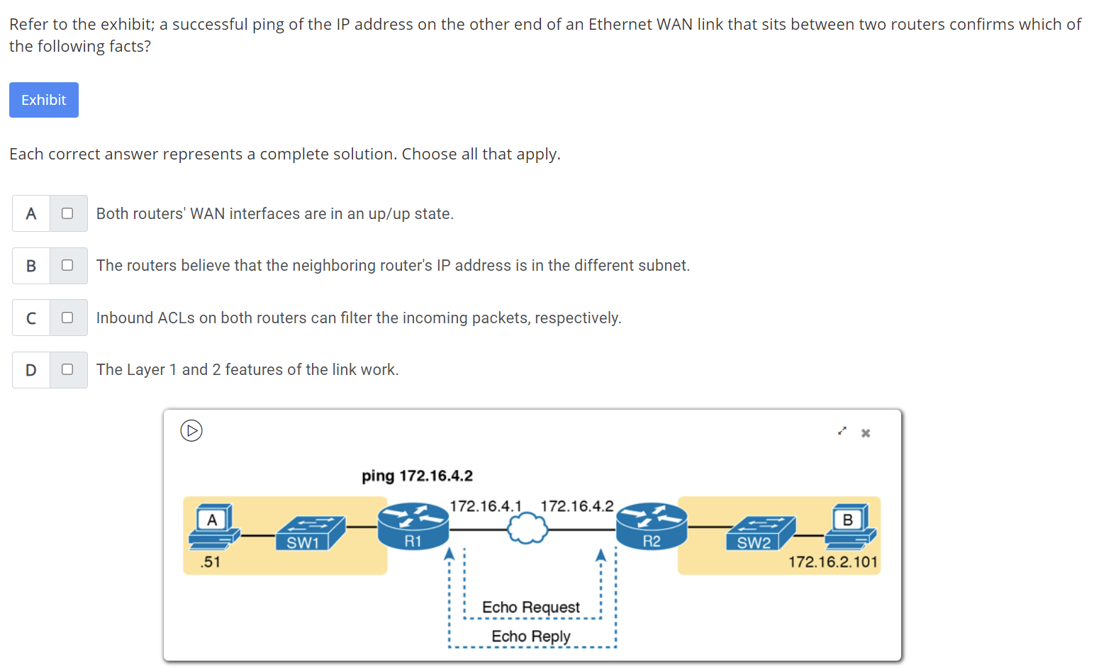 Solved Refer to the exhibit; a successful ping of the IP | Chegg.com