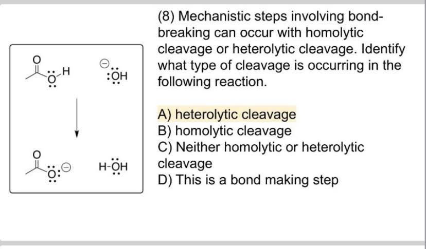 Solved 2 (8) Mechanistic steps involving bond- breaking can | Chegg.com