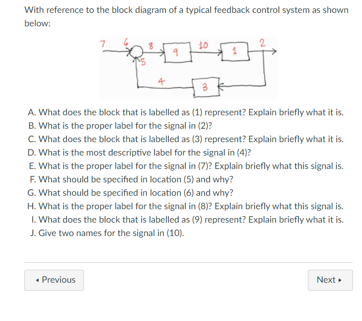 Solved With reference to the block diagram of a typical | Chegg.com