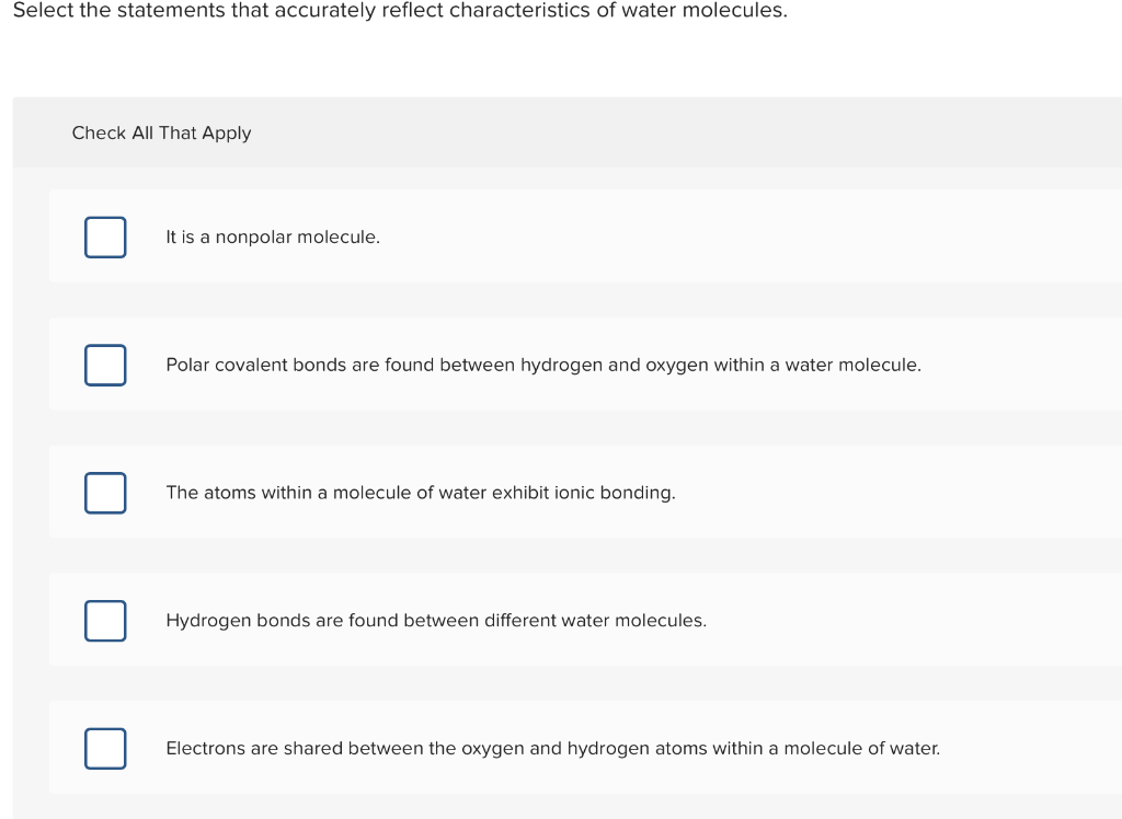 Solved Select the statements that accurately reflect | Chegg.com