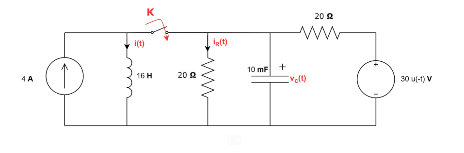 In the circuit given below, the "K" switch is | Chegg.com