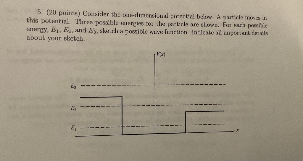 Solved 5. (20 points) Consider the one-dimensional potential | Chegg.com Solved 5. (20 points) Consider the one-dimensional potential | Chegg.com