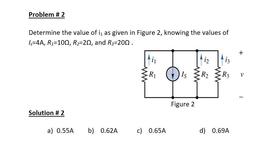 Solved Problem #2 Determine the value of ii as given in | Chegg.com