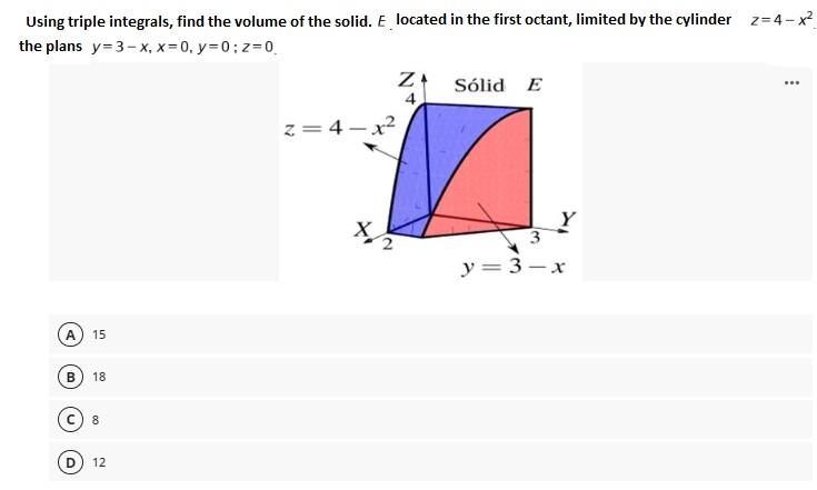 Solved Using triple integrals, find the volume of the solid. | Chegg.com