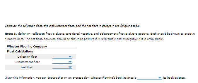 Solved 6. Check clearing and the use of float Float is | Chegg.com