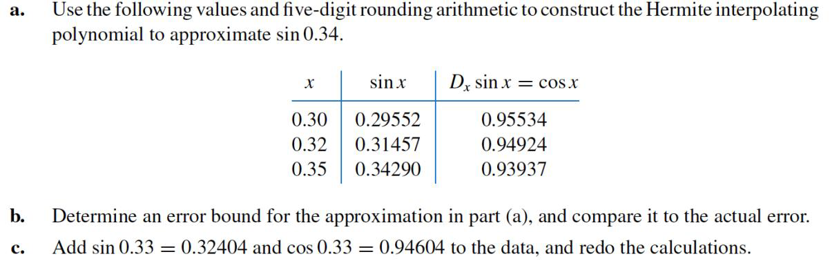 Solved a. Use the following values and five-digit rounding | Chegg.com