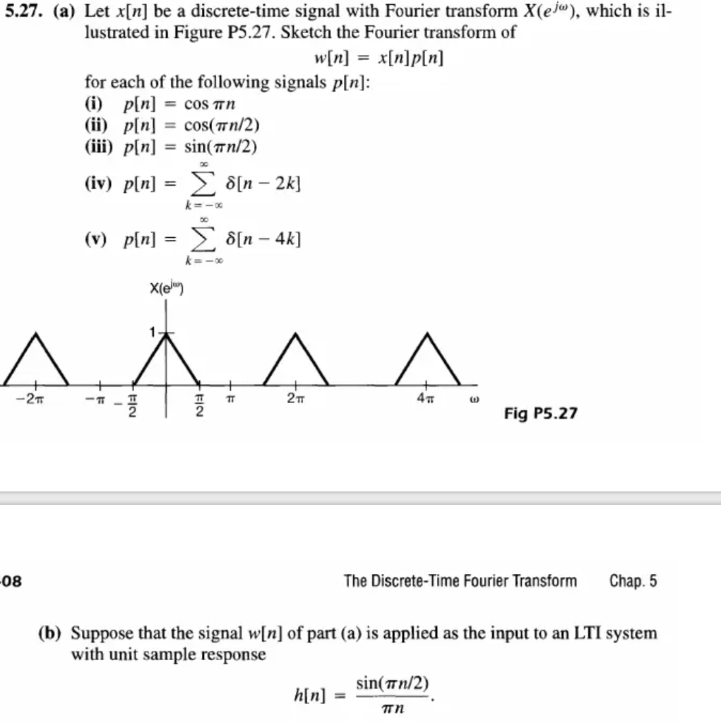 Solved 27. (a) Let x[n] be a discrete-time signal with | Chegg.com