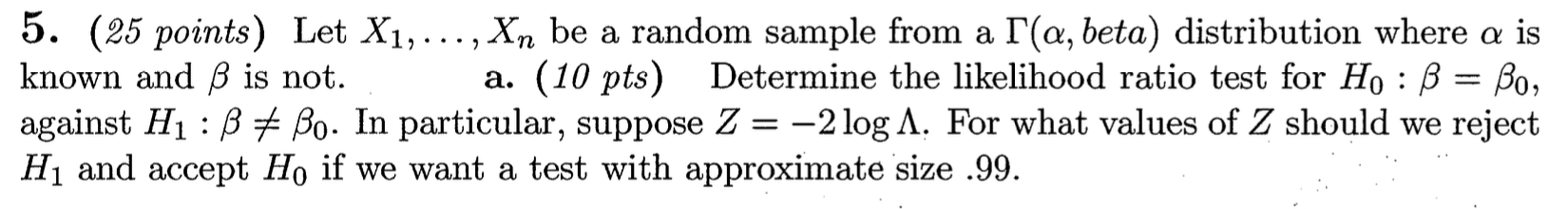 Solved 5. (25 points) Let X1,…,Xn be a random sample from a | Chegg.com