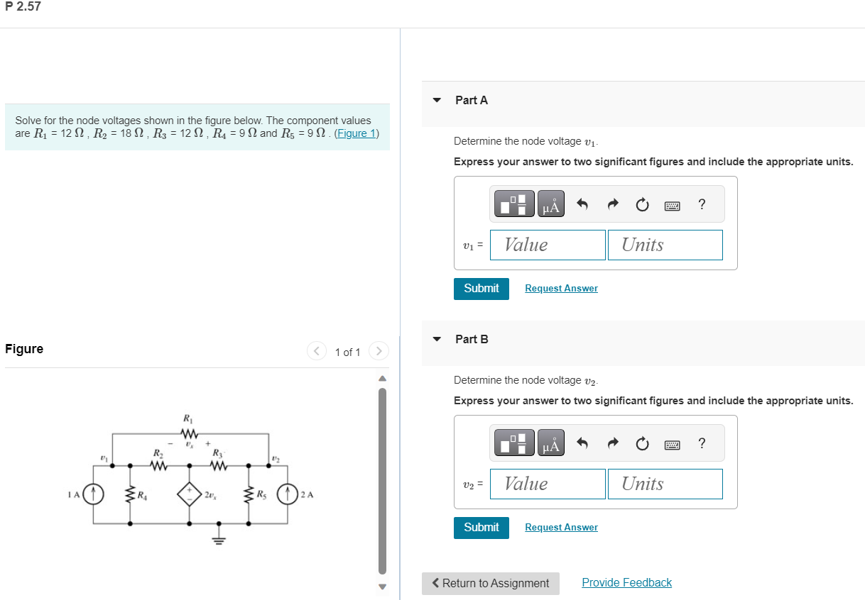 Solved Solve for the node voltages shown in the figure | Chegg.com