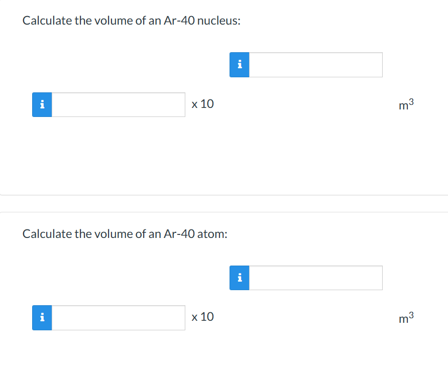 Solved The nucleus of an Ar-40 atom has a radius of | Chegg.com
