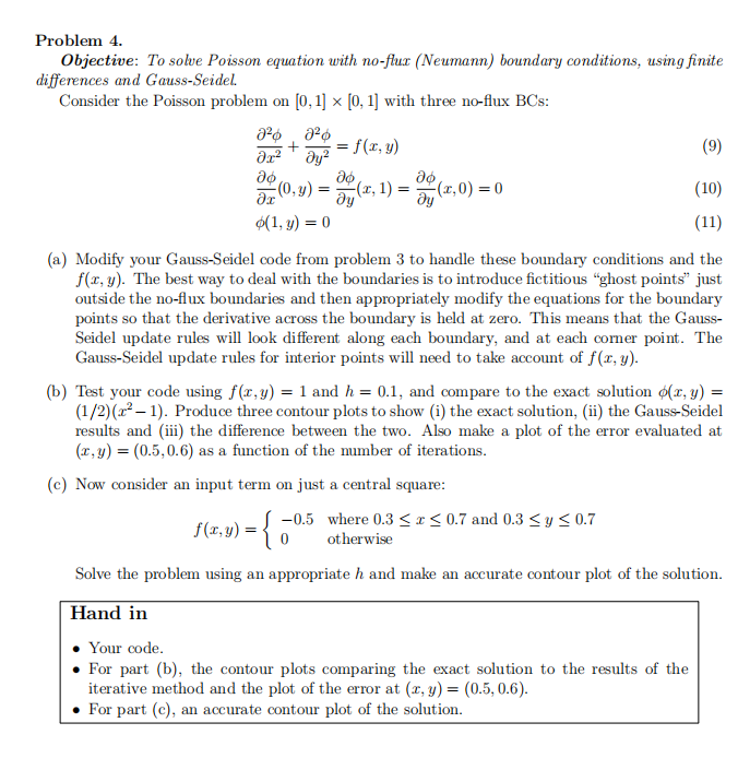 + (10) Problem 4. Objective: To solve Poisson | Chegg.com