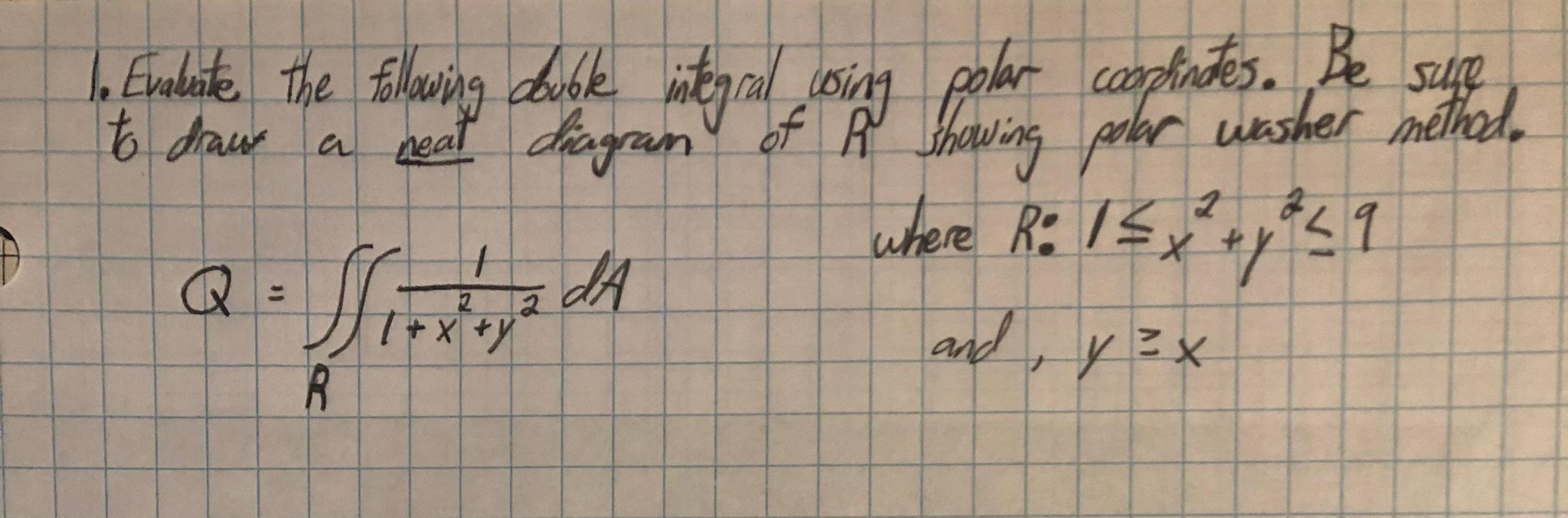 Solved 1. Enerte the following duble integral wing polar | Chegg.com