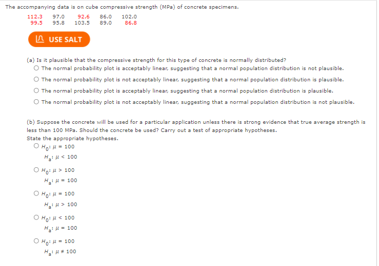Solved The accompanying data is on cube compressive strength | Chegg.com
