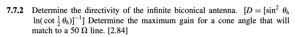 7.7.2 Determine the directivity of the infinite | Chegg.com