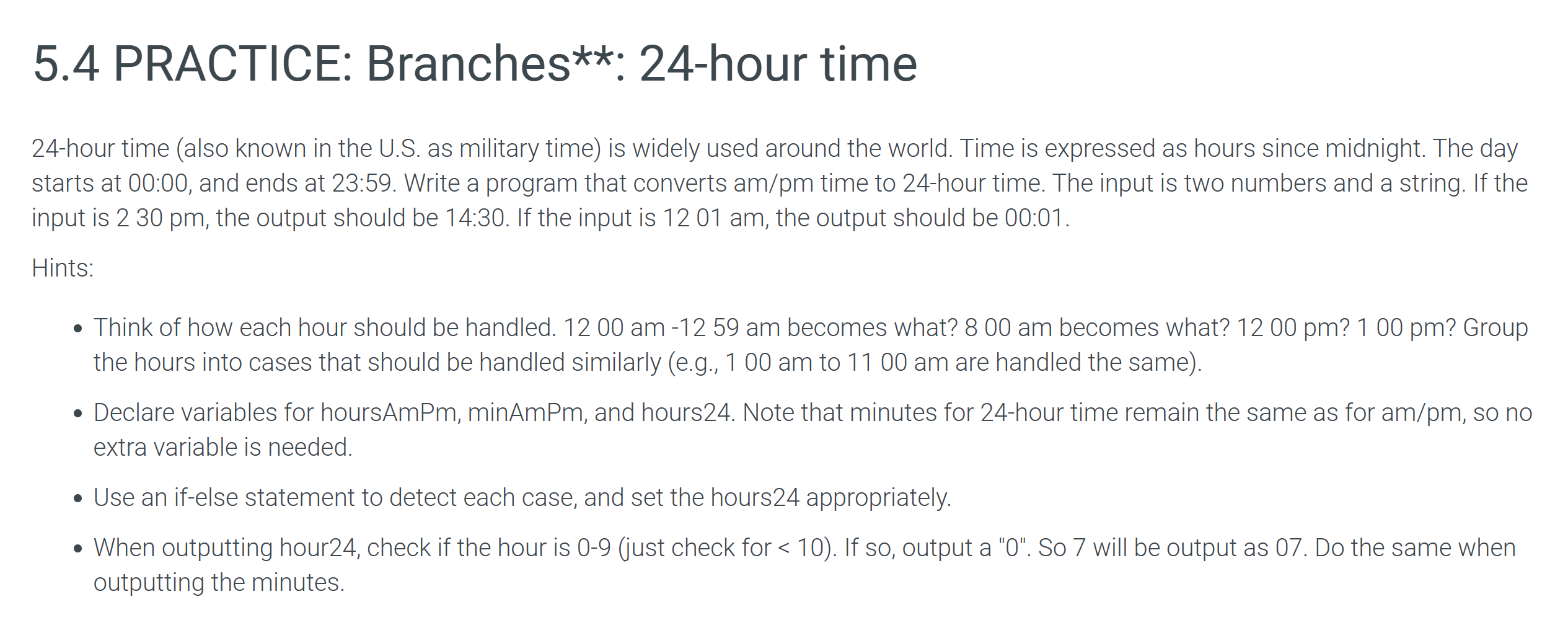 24-hour time (also known in the U.S. as military | Chegg.com