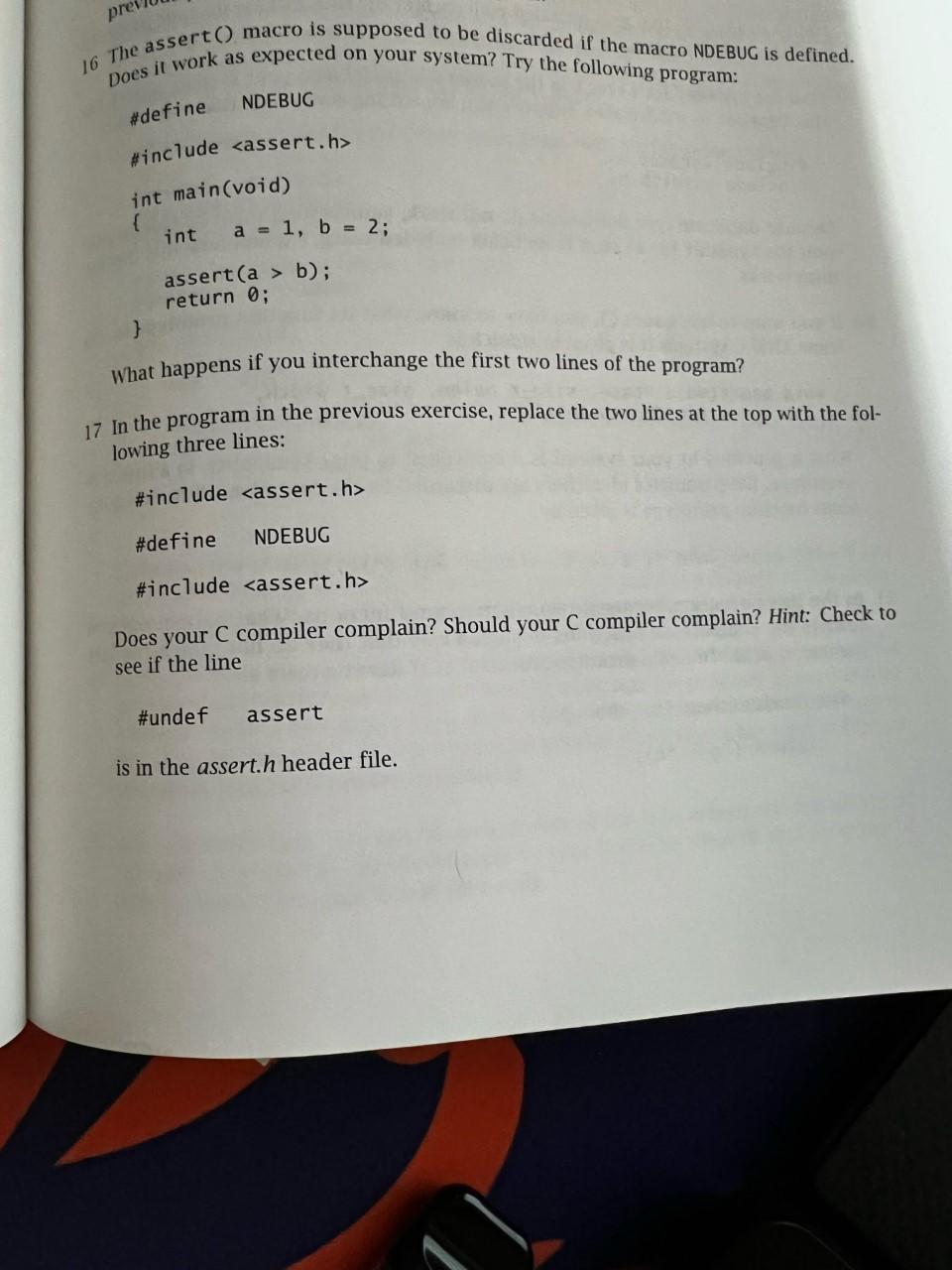 16 The Assert Macro Is Supposed To Be Discarded If 