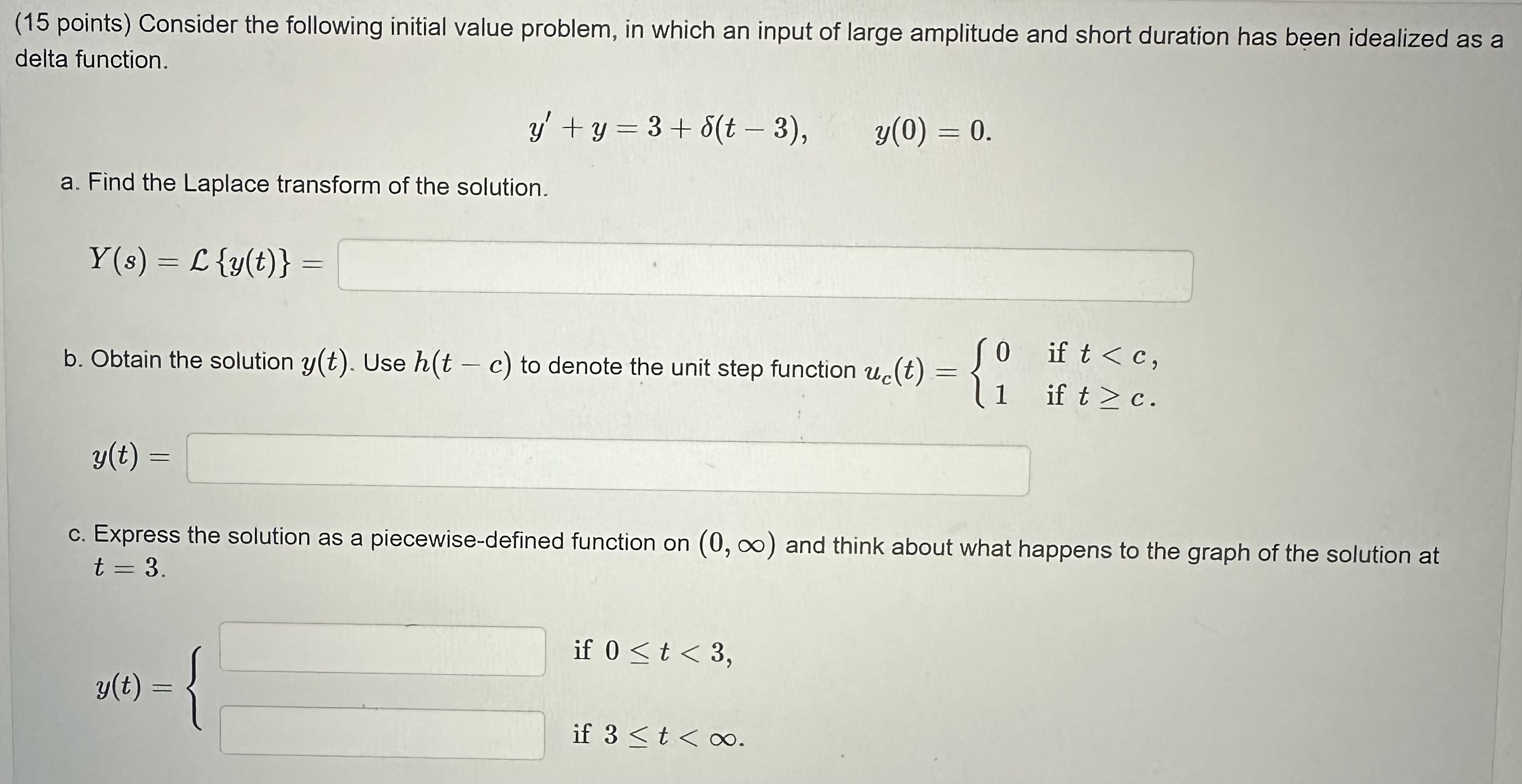 Solved 15 points) Consider the following initial value | Chegg.com