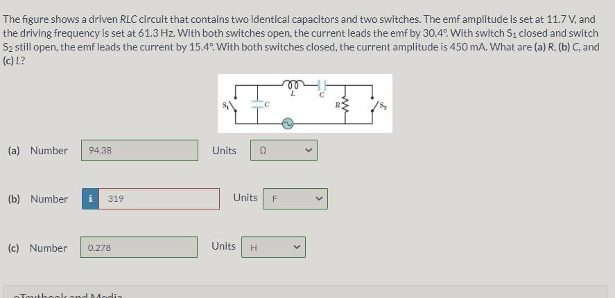 Solved The figure shows a driven RLC circuit that contains | Chegg.com