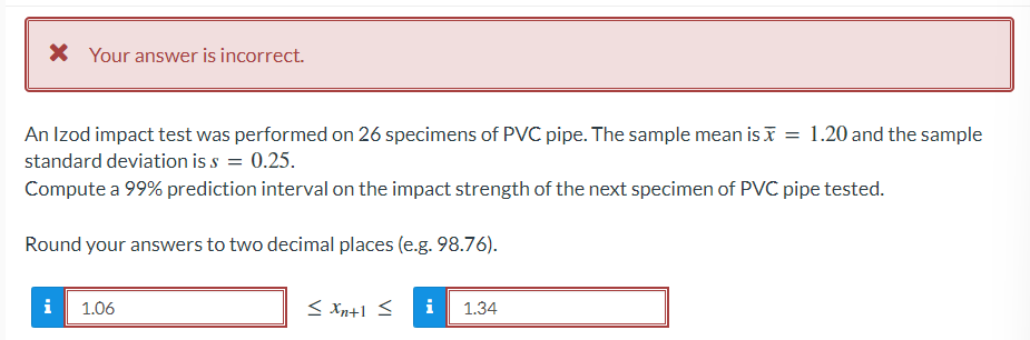 Solved An Izod impact test was performed on 26 specimens | Chegg.com