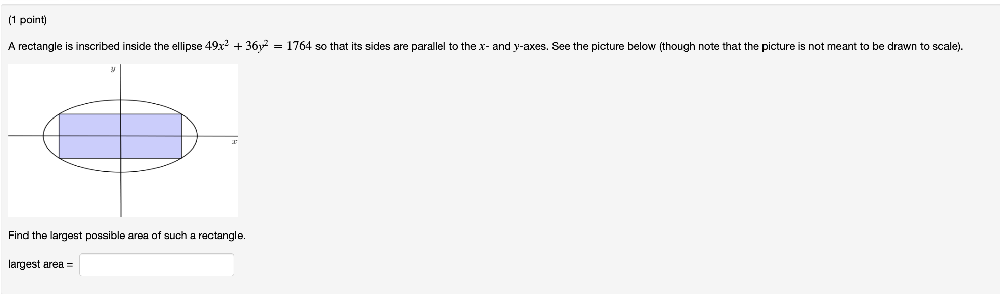 Solved A rectangle is inscribed inside the ellipse | Chegg.com