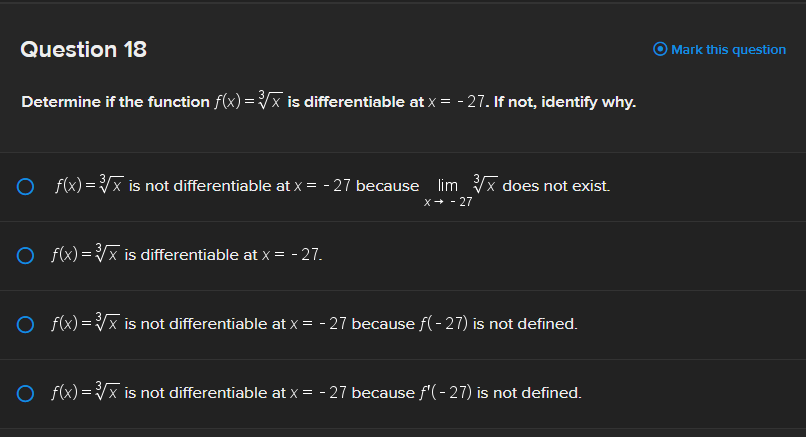 Solved Determine if the function f(x)=3x is differentiable | Chegg.com