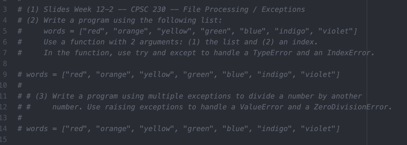 Solved 3 4 5 # (1) Slides Week 12-2 CPSC 230 File Processing | Chegg.com