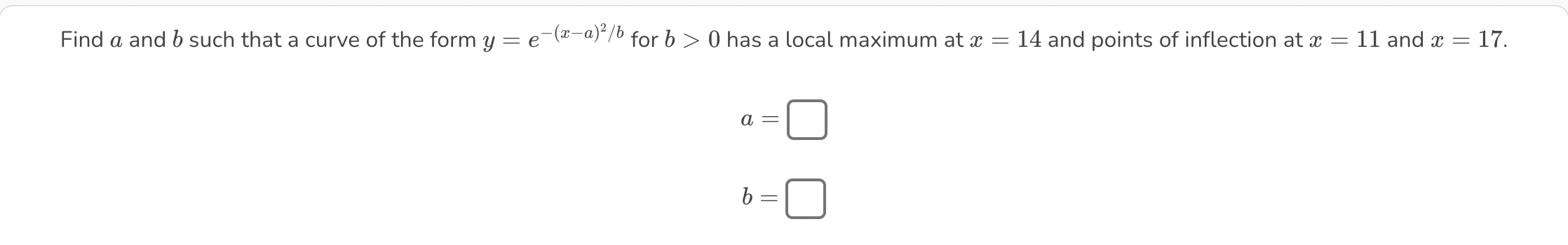 Solved Find a and b such that a curve of the form | Chegg.com